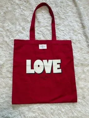 Sezane | Bags | Sezane Love Red Canvas Tote Bag | Poshmark